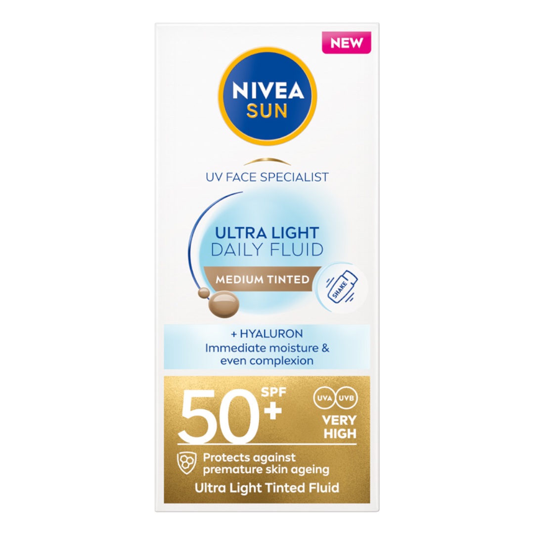 Nivea Sun Ultra Light Daily Fluid SPF50+ fluid do twarzy Medium Tinted ...